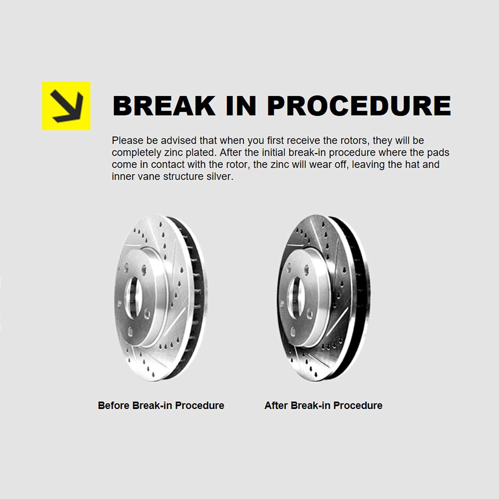 Hart Brakes Front Brake Rotors Silver Drilled Slotted+Ceramic Pads Compatible For 2013-2021 Infiniti JX35, QX60, Nissan Murano, Pathfinder