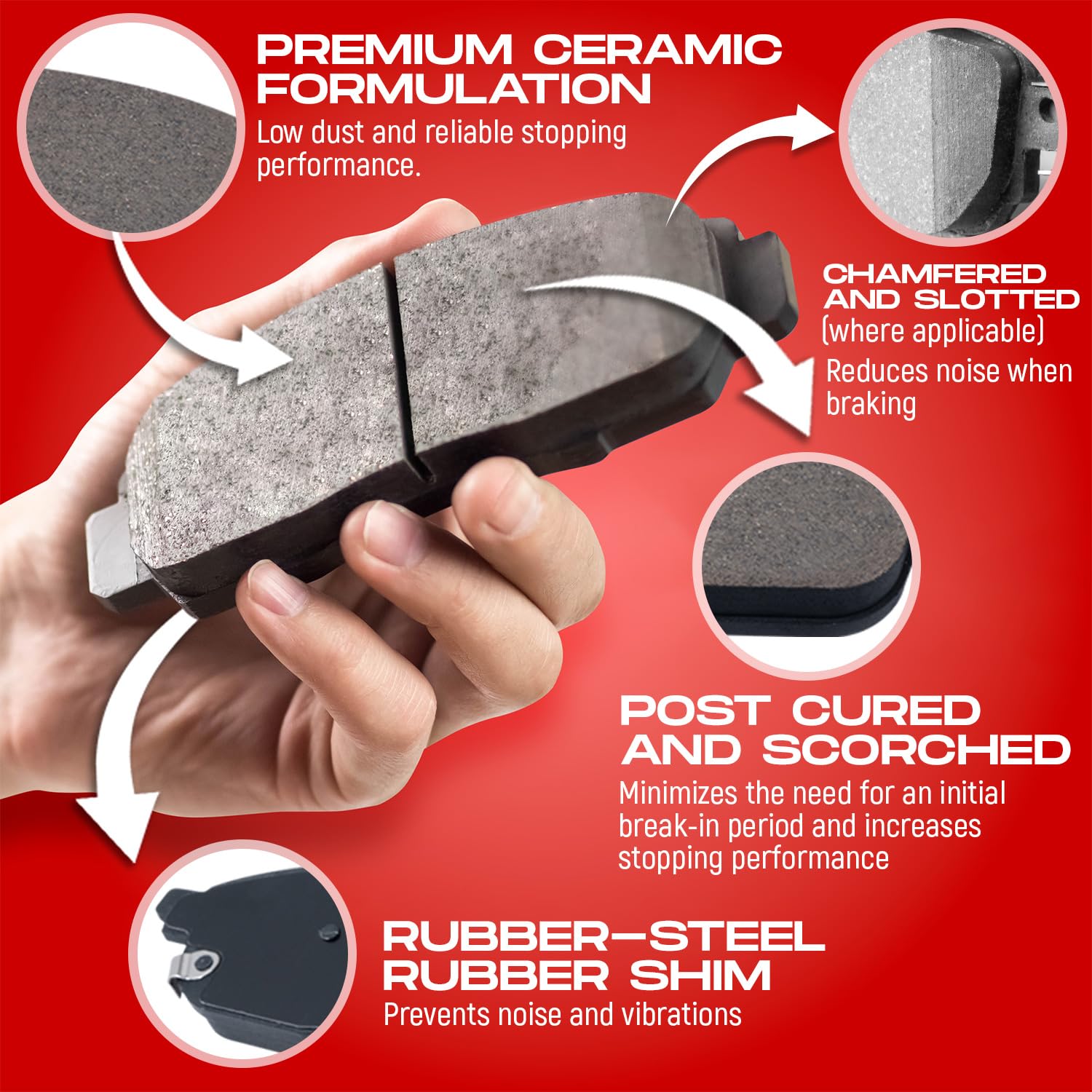 R1 Concepts Rear Brakes and Rotors Kit |Rear Brake Pads| Brake Rotors and Pads| Ceramic Brake Pads and Rotors |Hardware Kit WFWH1-67102