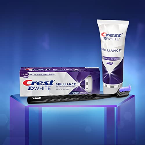 Crest 3D White Brilliance Teeth Whitening Toothpaste, Luminous Purple, 3.5 oz, Pack of 3