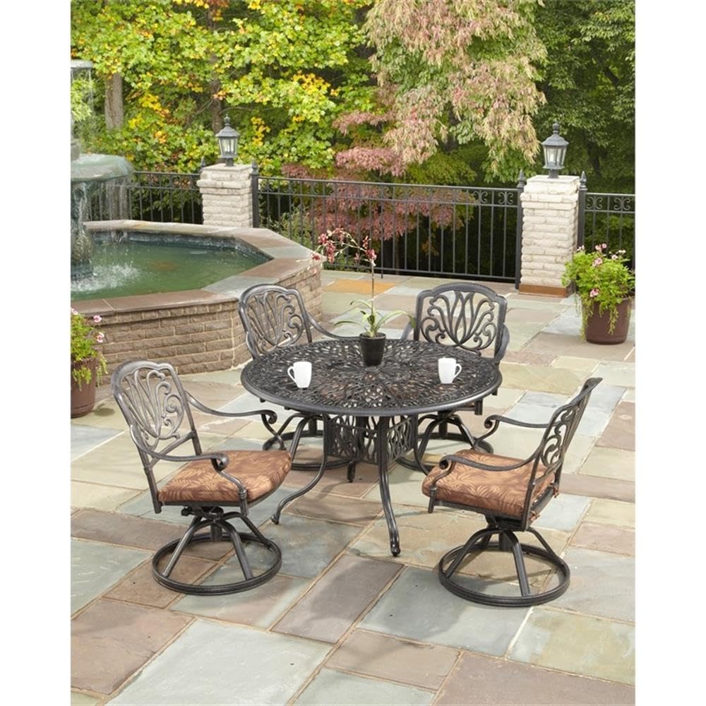 Afuera Living Traditional Aluminum Outdoor Swivel Rocking Chair in Charcoal