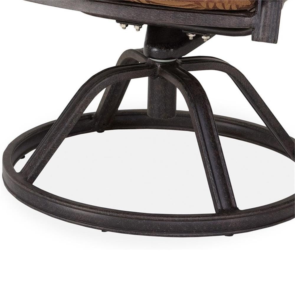 Afuera Living Traditional Aluminum Outdoor Swivel Rocking Chair in Charcoal