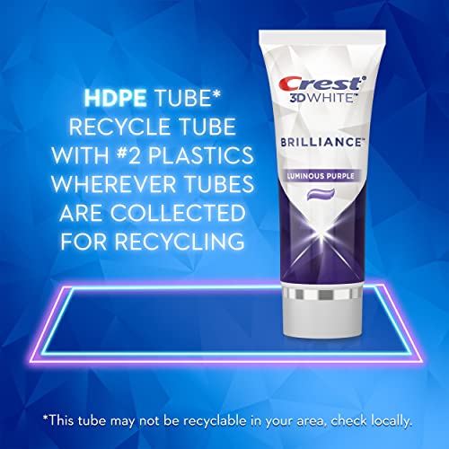 Crest 3D White Brilliance Teeth Whitening Toothpaste, Luminous Purple, 3.5 oz, Pack of 3