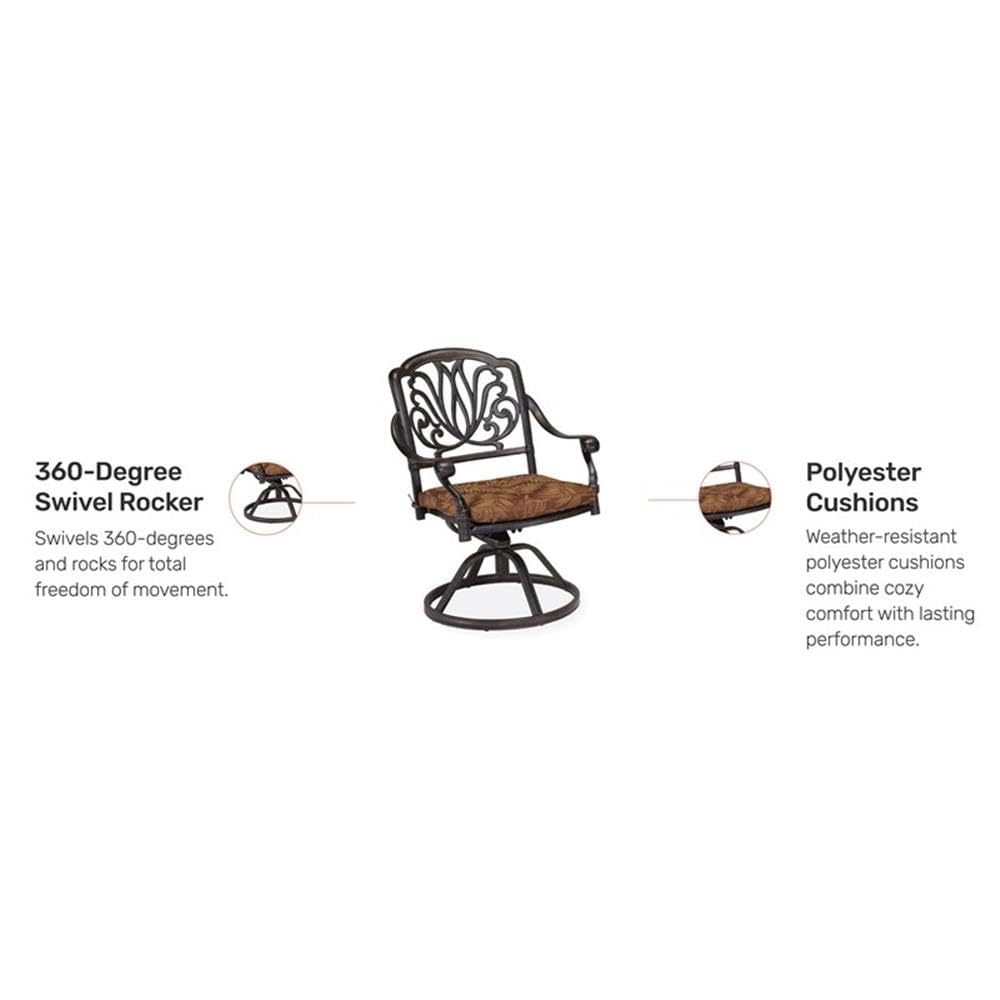 Afuera Living Traditional Aluminum Outdoor Swivel Rocking Chair in Charcoal
