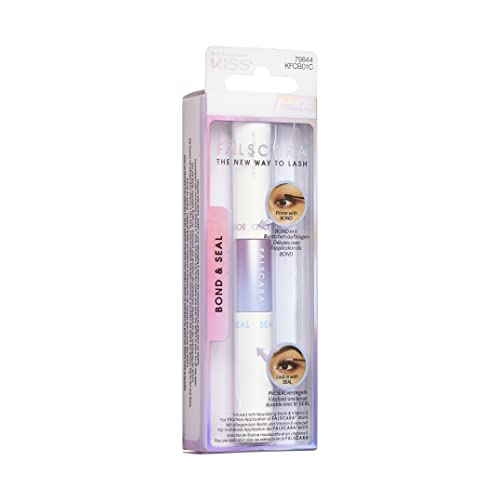KISS Falscara DIY Eyelash Extension Bond & Seal Infused with Biotin & Vitamin E – Strong Gentle Comfortable Lash Adhesive for All Day Wear For Use With Falscara Lash Wisps, Remover, and Applicator