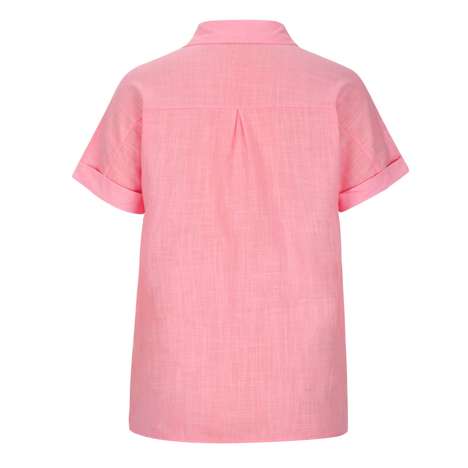 SMIDOW Womens Button Down Cotton Linen Shirts V Neck Roll Up Short|Long Sleeve Blouses Loose Collared Shirt Casual Work Tops