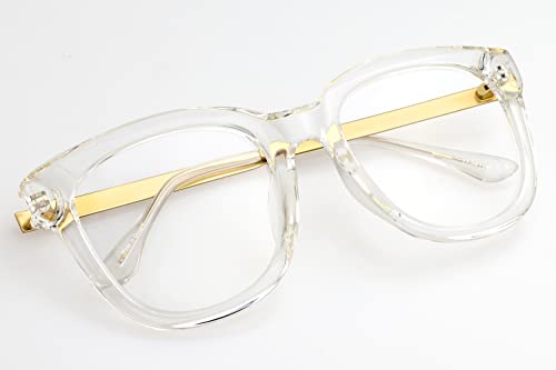 ZENNI Blue Light Blocking Glasses for Women Clear Square Frame Relieve Digital Screen Eye Strain Mixed Materials Light Eyewear