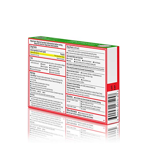 Tylenol Sinus + Headache Non-Drowsy Daytime Caplets with Acetaminophen & Phenylephrine HCl, 24 ct