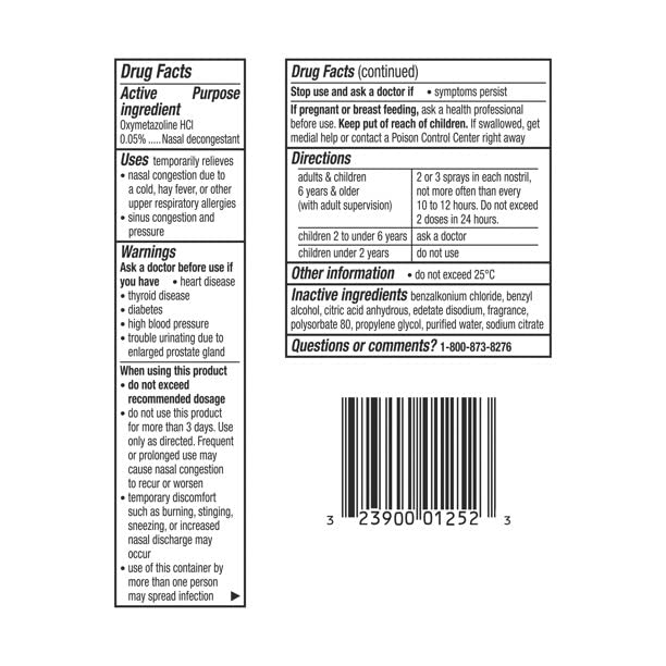 Vicks Sinex Severe Nasal Spray 0.50 oz (Pack of 8)