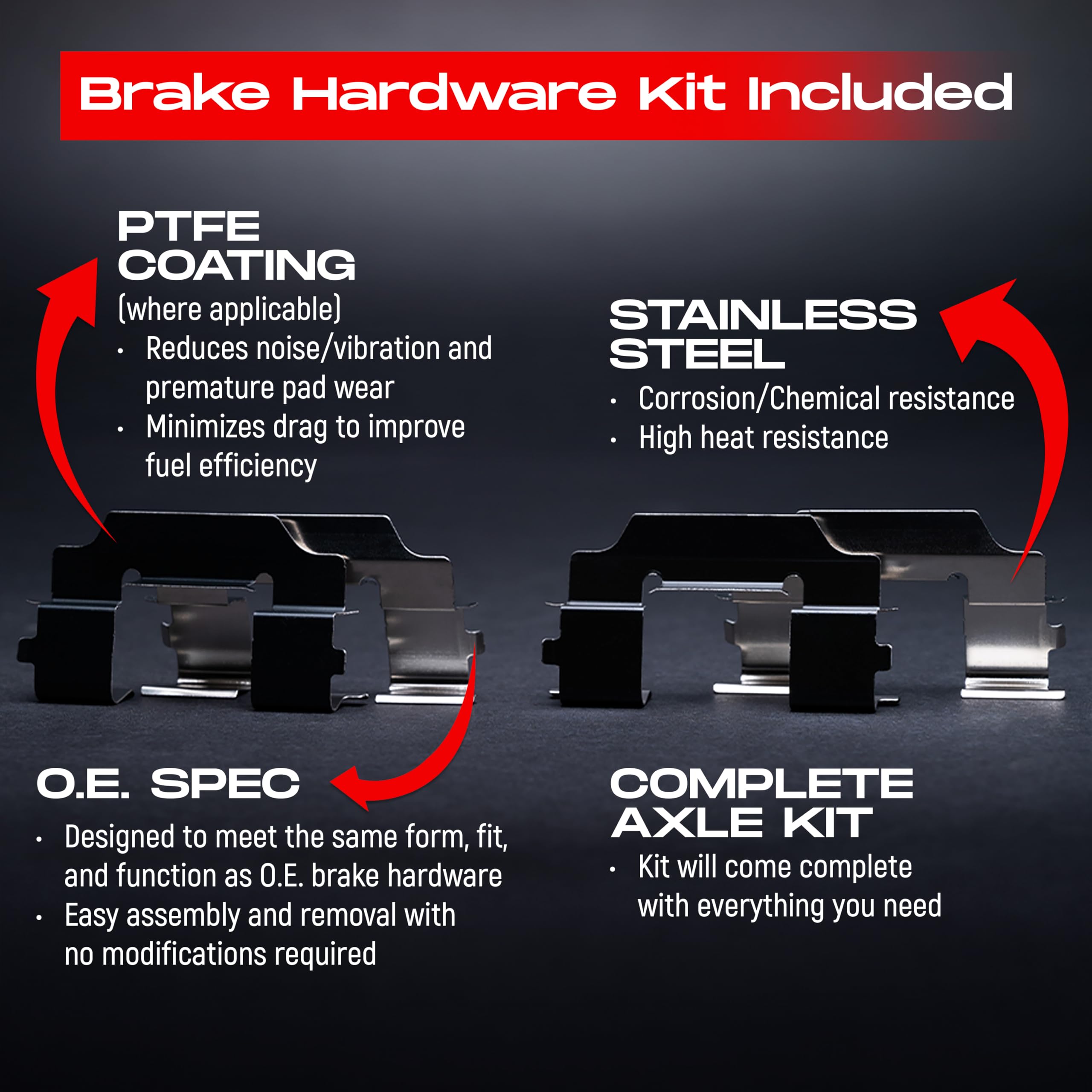 R1 Concepts Rear Brakes and Rotors Kit |Rear Brake Pads| Brake Rotors and Pads| Ceramic Brake Pads and Rotors |Hardware Kit WHWH1-67102