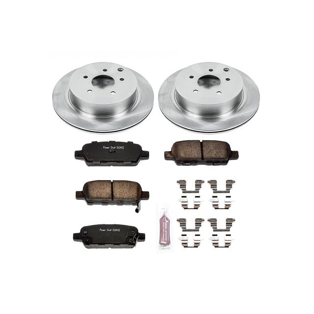 POWERSTOP KOE2427 Autospecialty Rear Replacement Brake Kit-OE Brake Rotors & Ceramic Brake Pads For Infiniti FX350 FX450 M37 M56 Q50 Q60 Q70 QX70 Murano Pathfinder Quest [Model Specific]