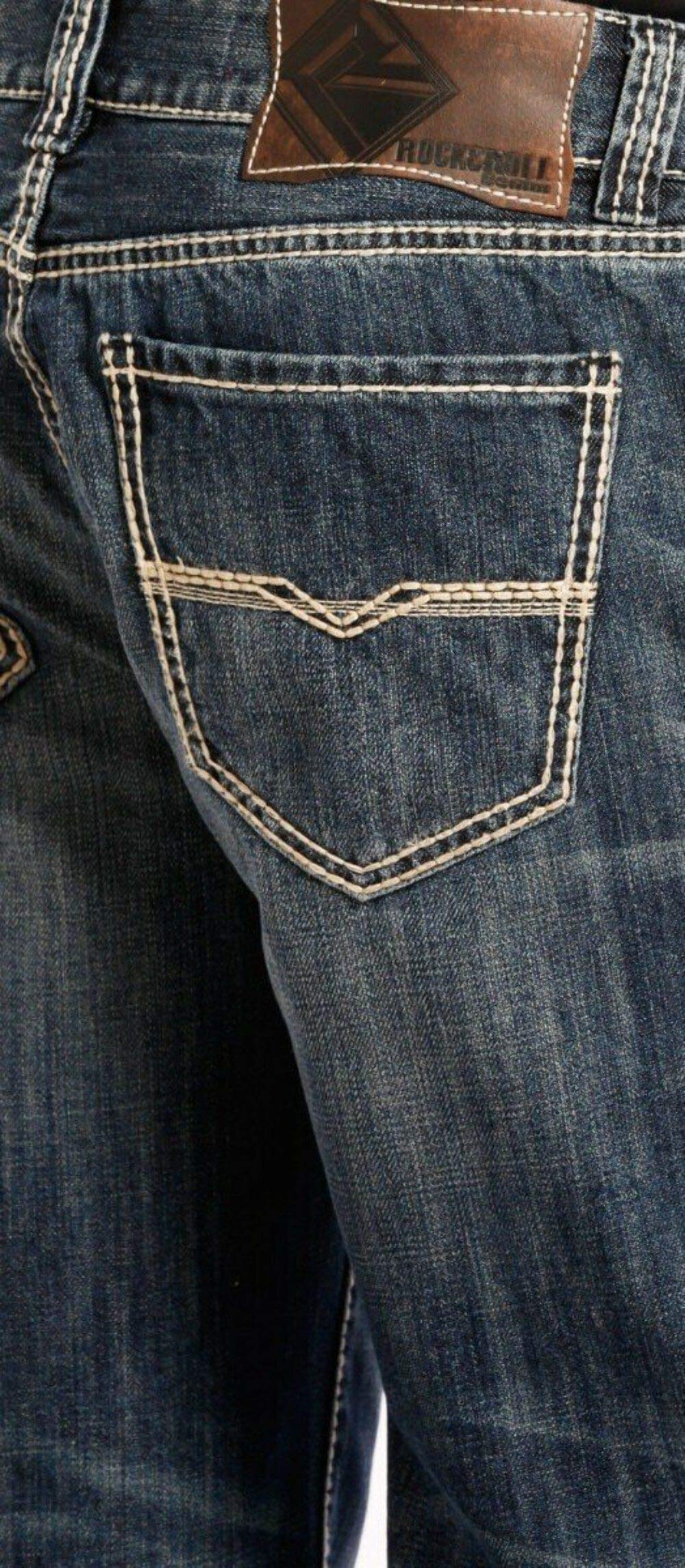 Rock & Roll Denim Relaxed Fit Straight Bootcut Jeans #M0S8553 34 W x 34 L
