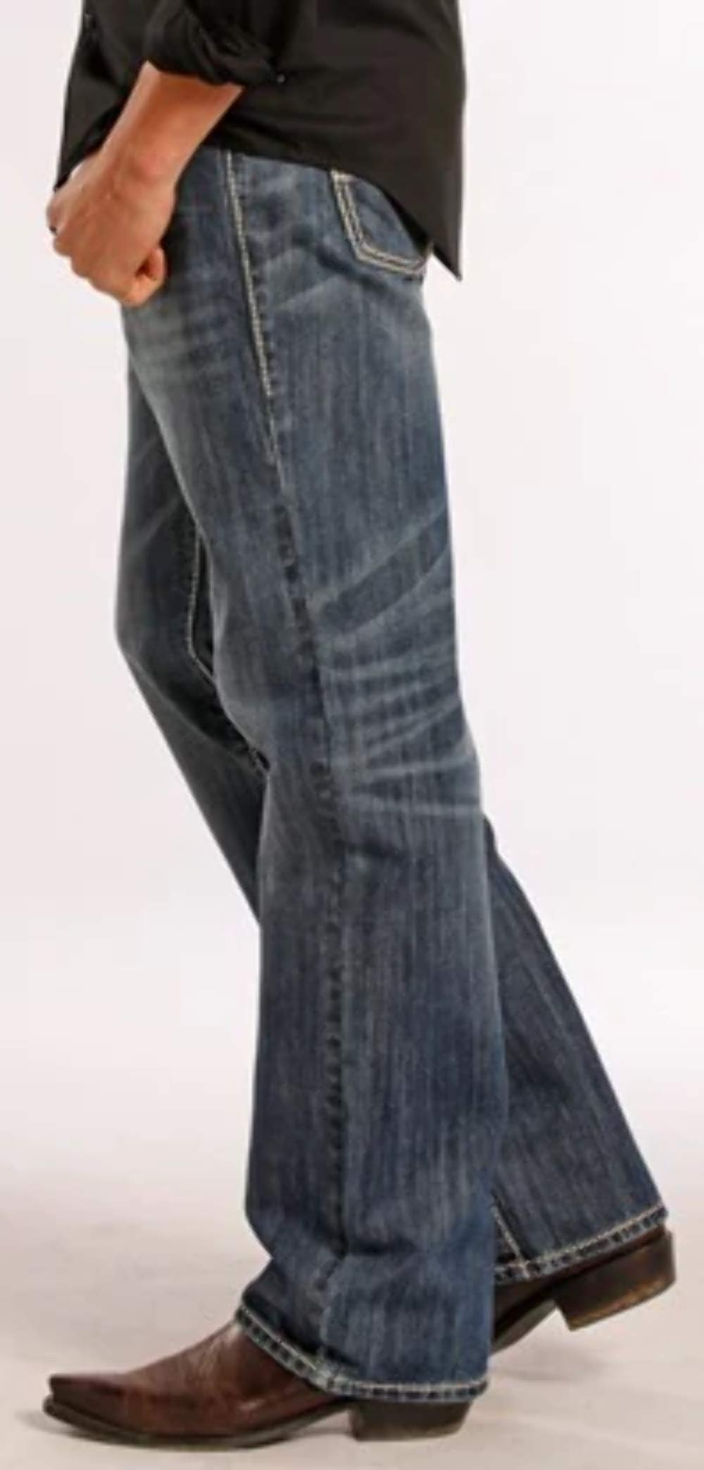 Rock & Roll Denim Relaxed Fit Straight Bootcut Jeans #M0S8553 34 W x 34 L