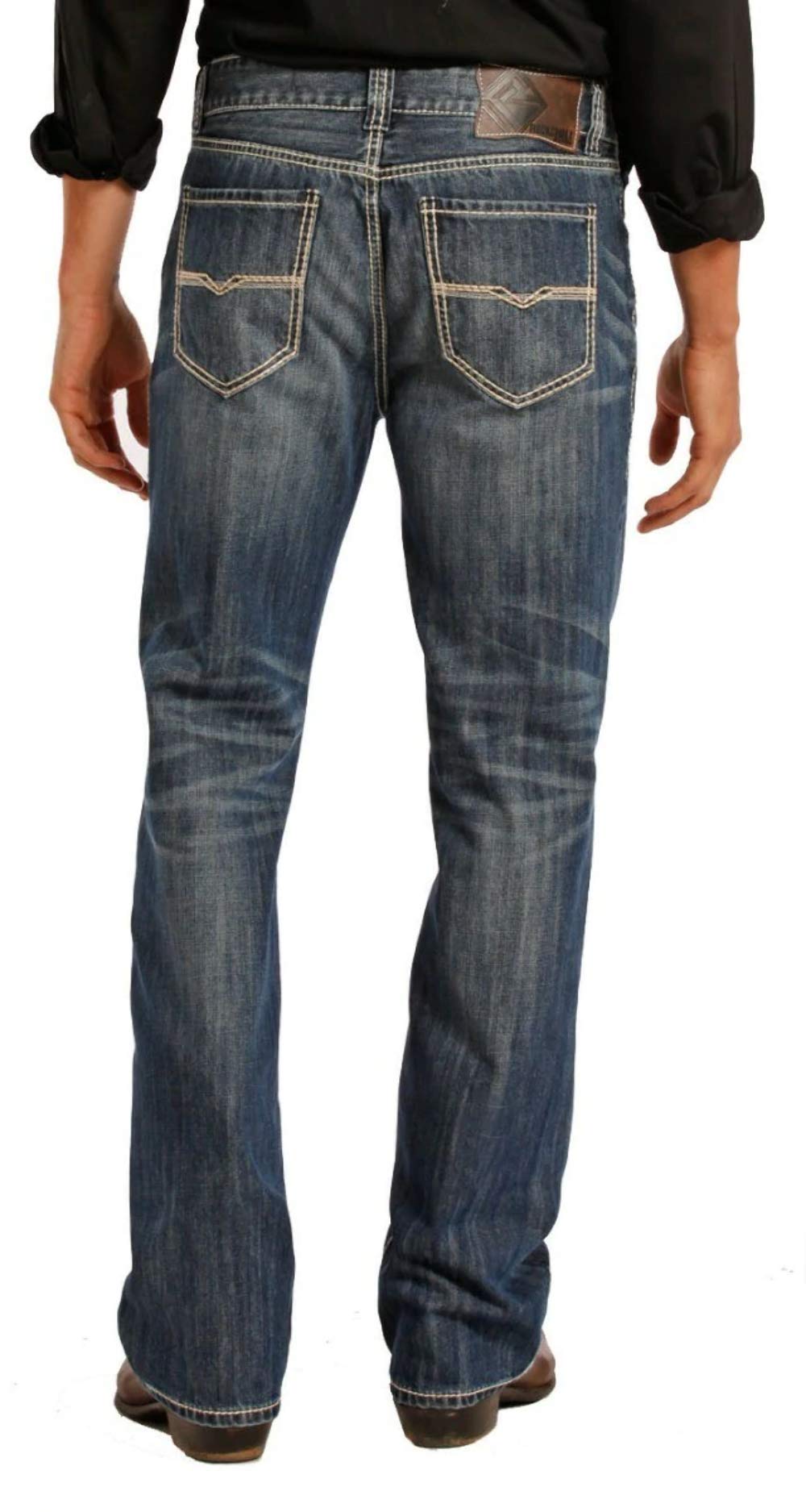 Rock & Roll Denim Relaxed Fit Straight Bootcut Jeans #M0S8553 34 W x 34 L