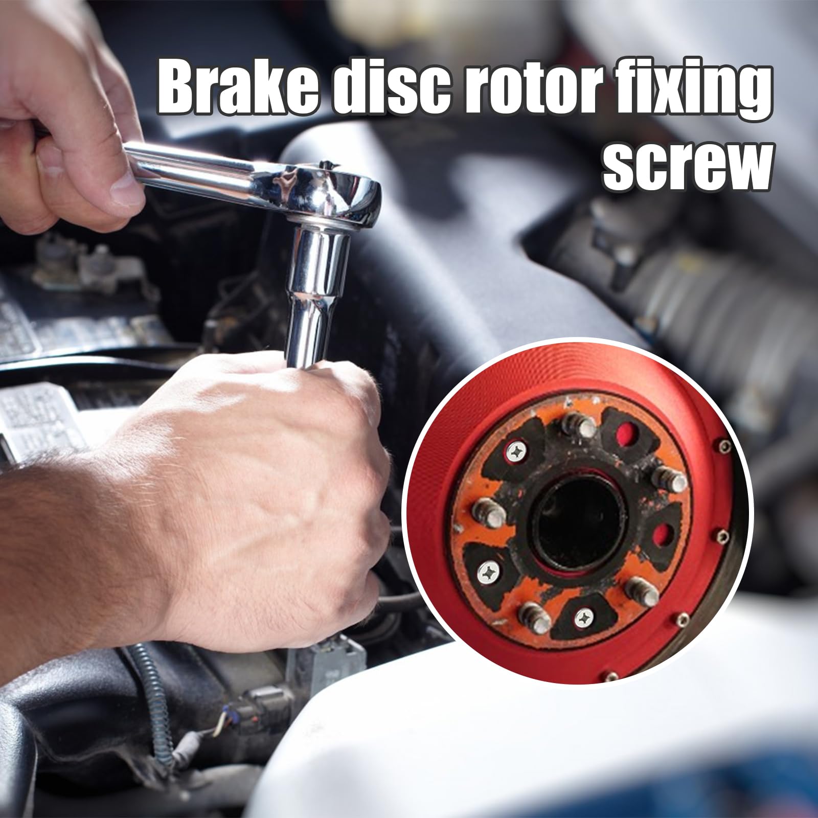 Dickno 8 PCS Stainless Steel Brake Disc Rotor Screws, Car Retaining Screw Kit for Front and Rear, OEM 936000-6014-0H Replacement Accessories for K3, City, Civic, Accord, Odyssey