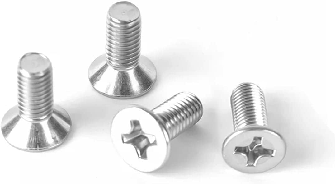 12PCS Stainless Steel Brake Disc Rotor Screws, 93600-06014-0H, Retaining Hardware Bolts Screw Kit for Front and Rear, Car Replacement for Acura, Civic, Accord, Odyssey, City (White)