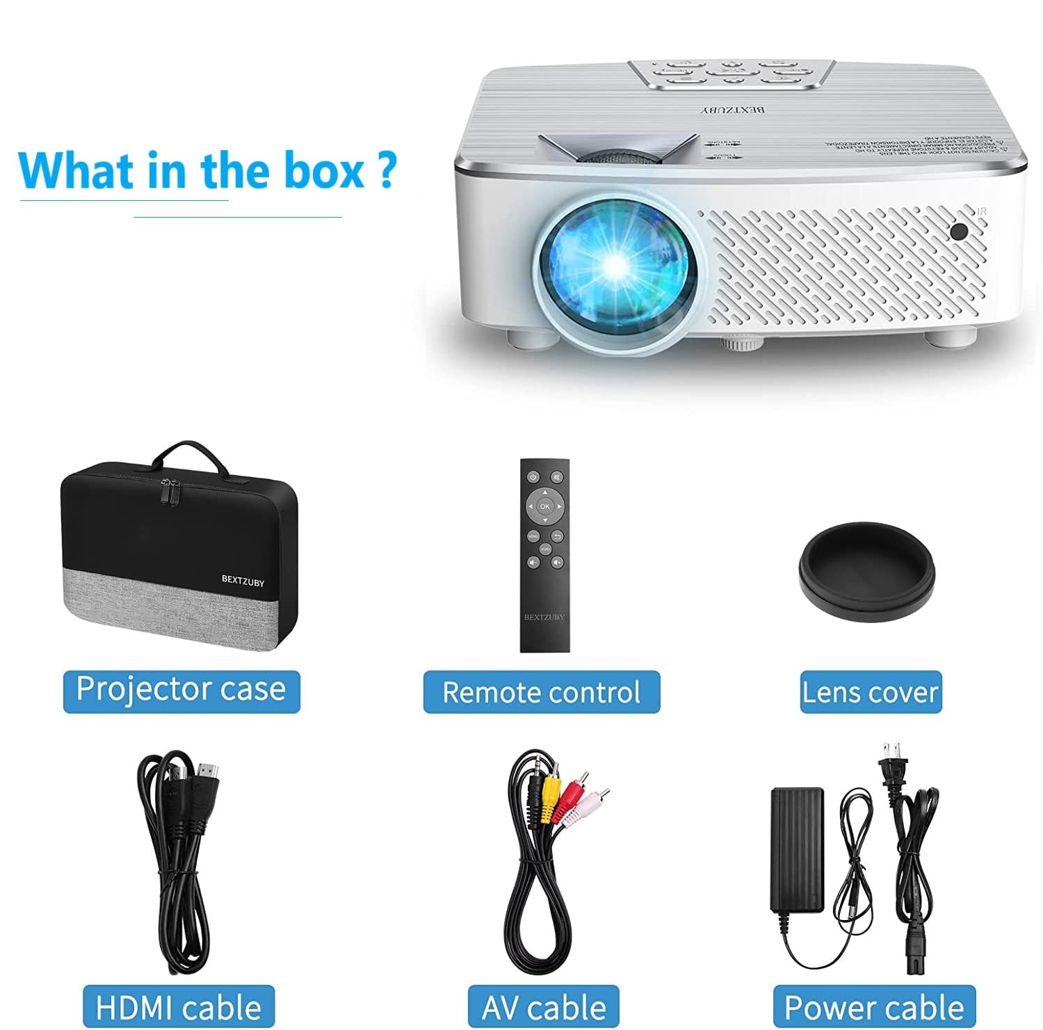 Native 1080P Projector, Movie Projector for Outdoor Use, 9500L Full HD Home Projector 4K Support 150" Display Home Theater Compatible with USB, Xbox, PS5, TV Stick, HDMI