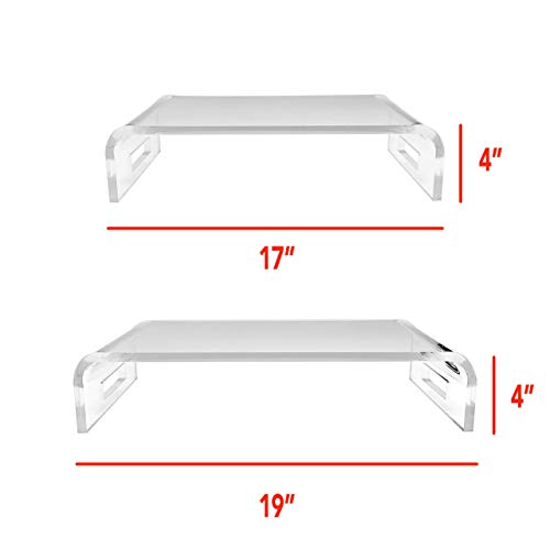 Adorox 12mm Thickness Heavy Duty 17'' Monitor Stand Riser Computer Stand PC Desk Stand for Keyboard Storage & Multi-Media Laptop Printer TV Screen