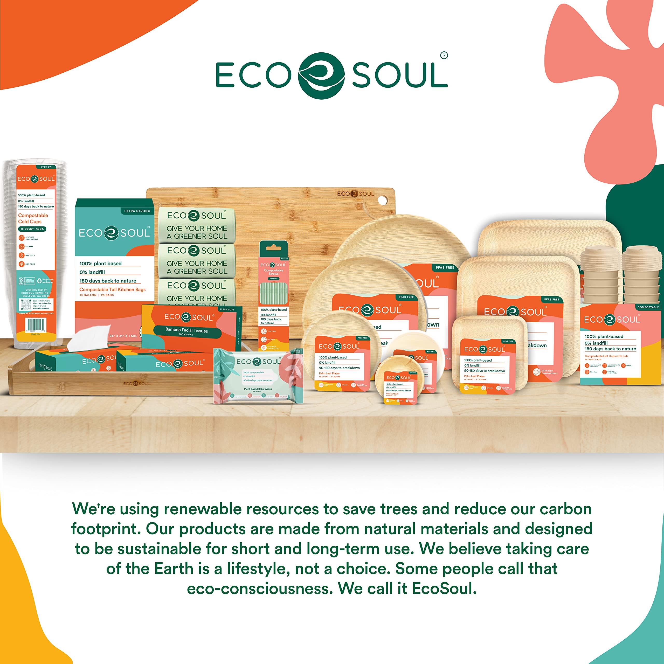 ECO SOUL Organic Bamboo Wooden Kitchen Drawer Organizer | Sturdy, Large 11' x 16' | Organizer Tray for Silverware, Cutlery, Flatware, Utensil Holder | Grooved Drawer Dividers, 6 slots