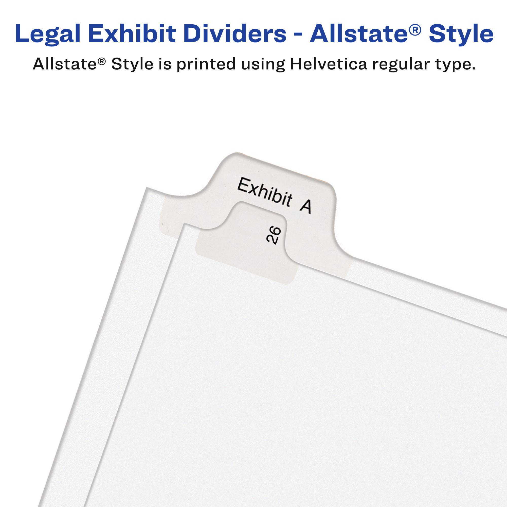 Avery Legal Dividers, Allstate Collated Sets, Letter Size, Side Tab, A-Z, 25 Tabs per Set, 1 Set (01700)