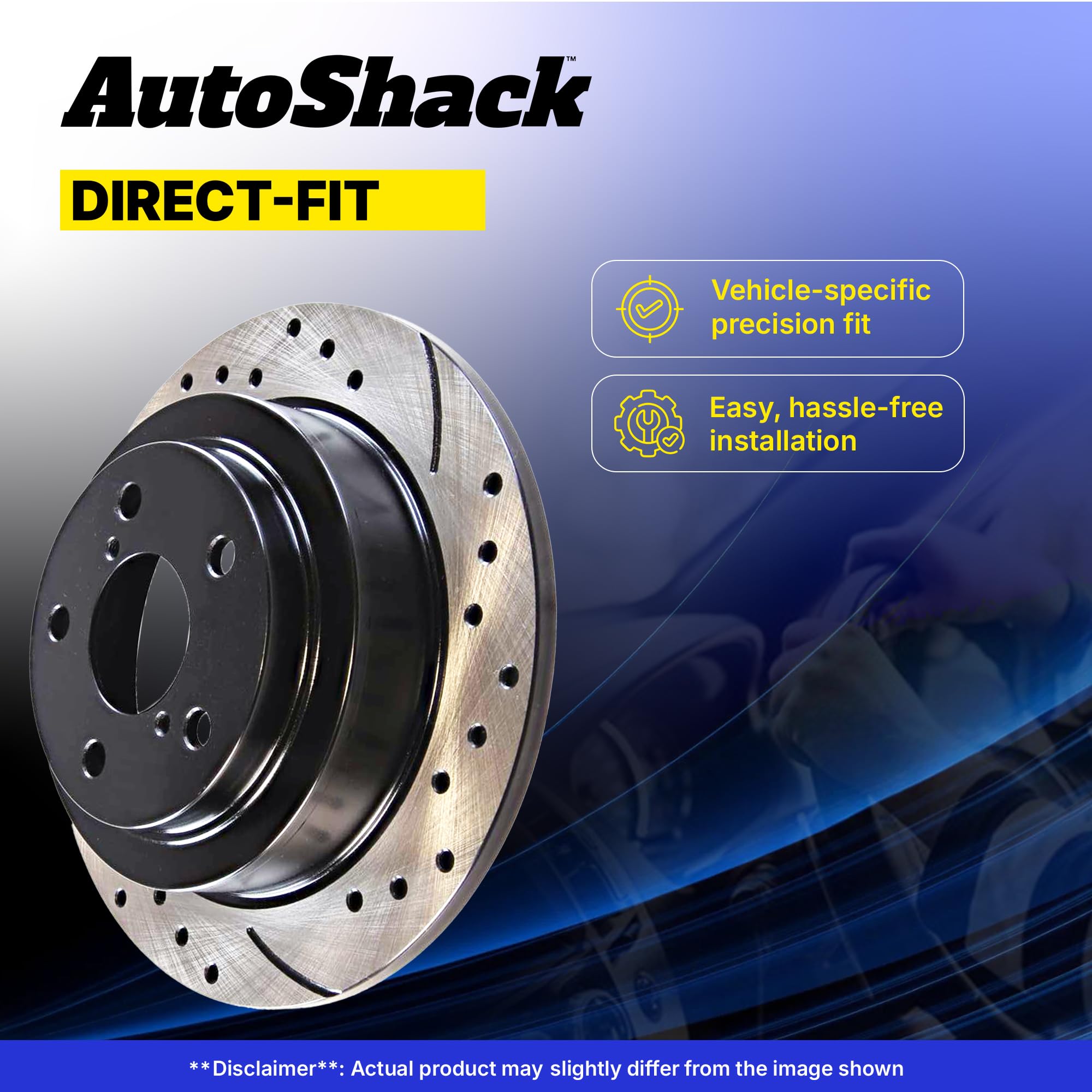 AutoShack Black Hat Drilled and Slotted Brake Rotors Rear Brake Rotor Replacement Kit for 2004 Nissan Pathfinder Armada 2004-2015 TITAN 2005-2015 2017-2019 Armada 2004-2010 INFINITI QX56 V8 PR41331LR