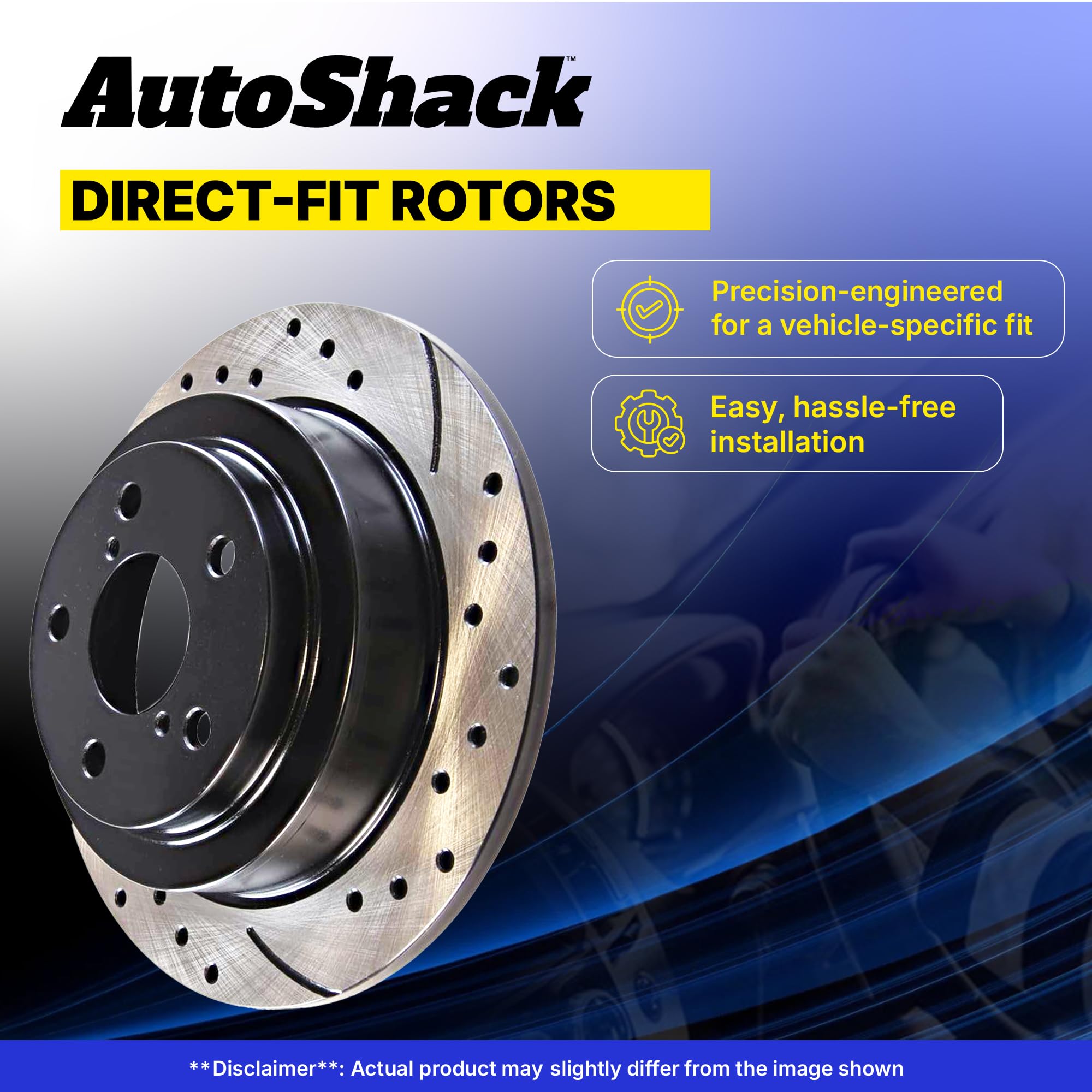 AutoShack Black Hat Drilled and Slotted Brake Rotors Rear Brake Rotor Replacement Kit for 2004 Nissan Pathfinder Armada 2004-2015 TITAN 2005-2015 2017-2019 Armada 2004-2010 INFINITI QX56 V8 PR41331LR