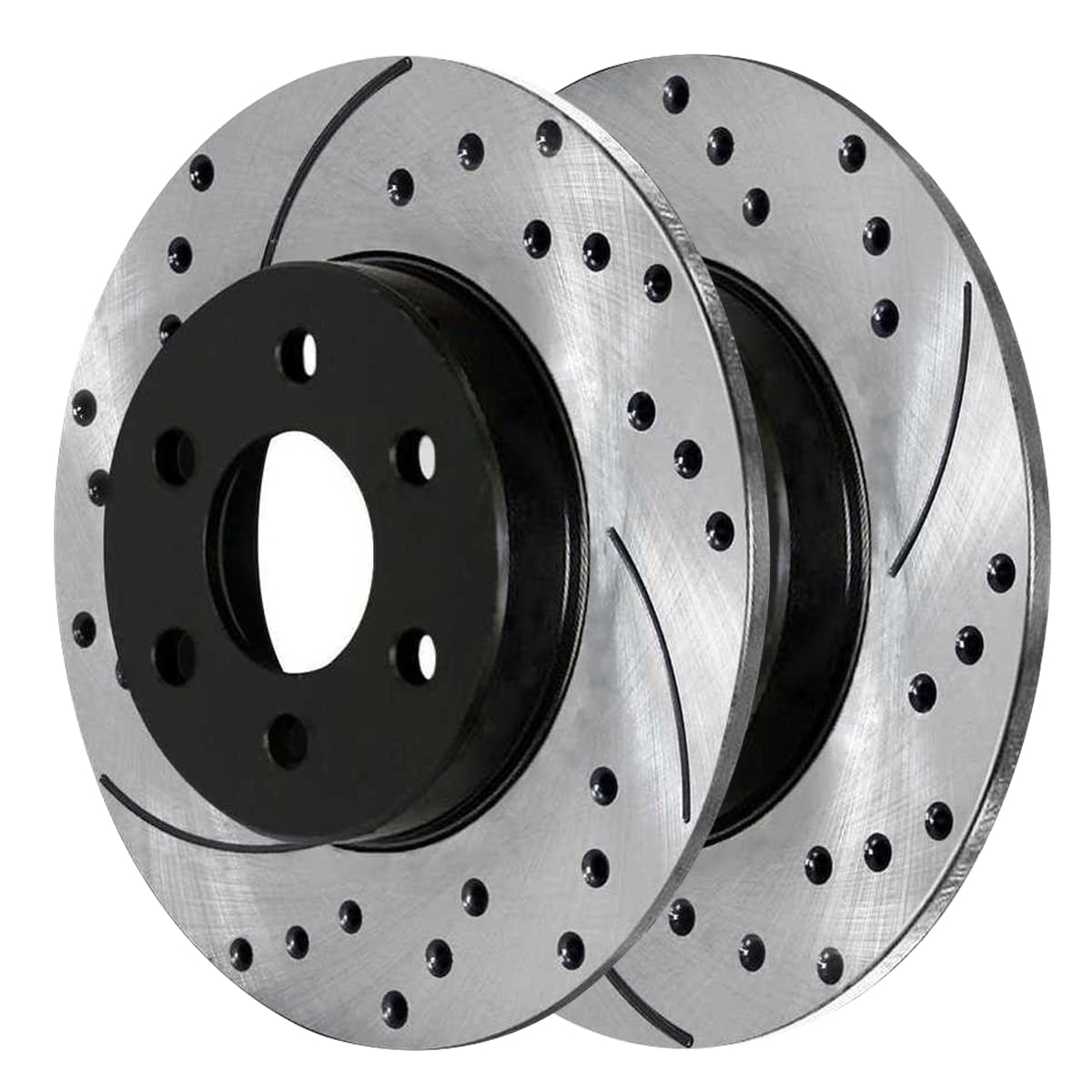 AutoShack Black Hat Drilled and Slotted Brake Rotors Rear Brake Rotor Replacement Kit for 2004 Nissan Pathfinder Armada 2004-2015 TITAN 2005-2015 2017-2019 Armada 2004-2010 INFINITI QX56 V8 PR41331LR