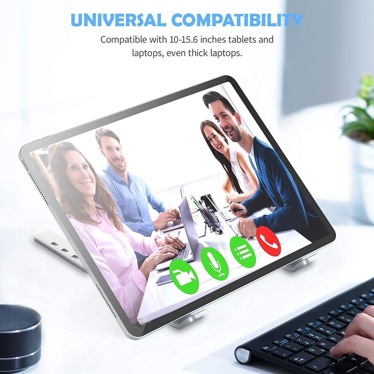 SGIN Laptop Stand for Desk, Computer Stand Laptop Riser for Laptop, Portable Notebook Stand Compatible with 9-15.6 inch Laptops(Silver)