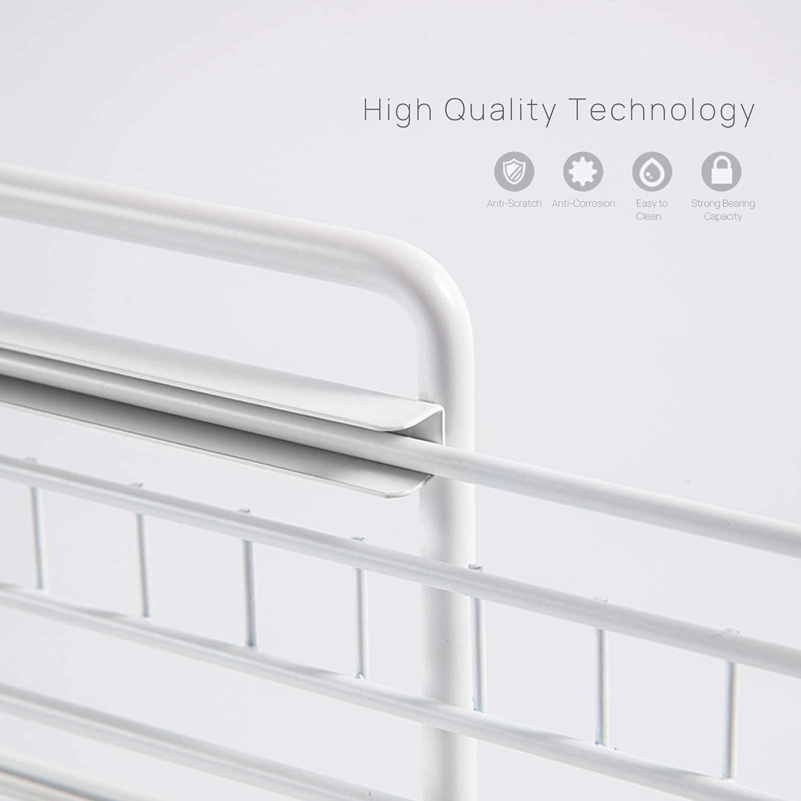MAXCOOK 2 Tier Sliding Cabinet Basket Organizer Multifunctional Storage Organizer Holder, Under Sink Pull Out Organizer for Cabinet –Sliding Drawer Shelf, Size 8.7W x 14.6D x 18.5H(Inch)