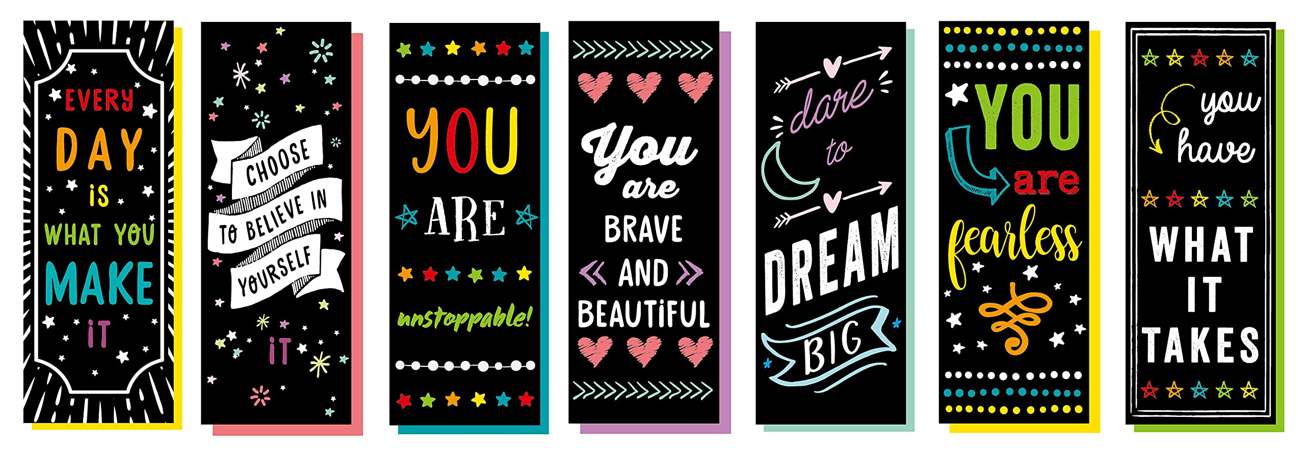 Iconikal Motivational Encouraging Inspirational Bookmarks, 100-Count
