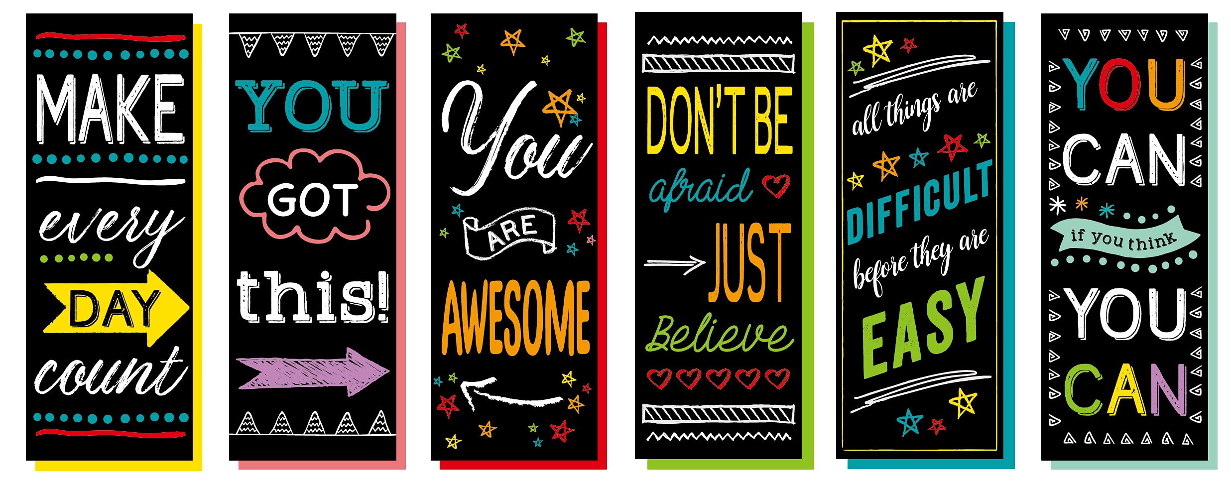 Iconikal Motivational Encouraging Inspirational Bookmarks, 100-Count