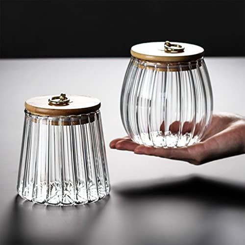 SLDMJFSZ Glass Food Storage Jars,with Cork Lid,Triangle 650ml/Cylinder 800ml Glass Storage Containers for Kitchen Tea Coffee Sugar,Cylinder 800ml