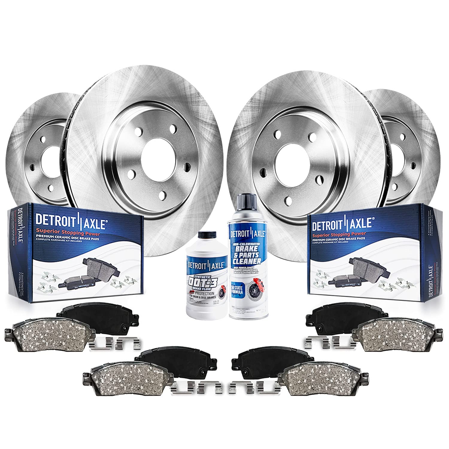 Detroit Axle - Brake Kit for Nissan Pathfinder Murano INFINITI JX35 QX60 Front & Rear Disc Brake Rotors Replacement Ceramic Brakes Pads