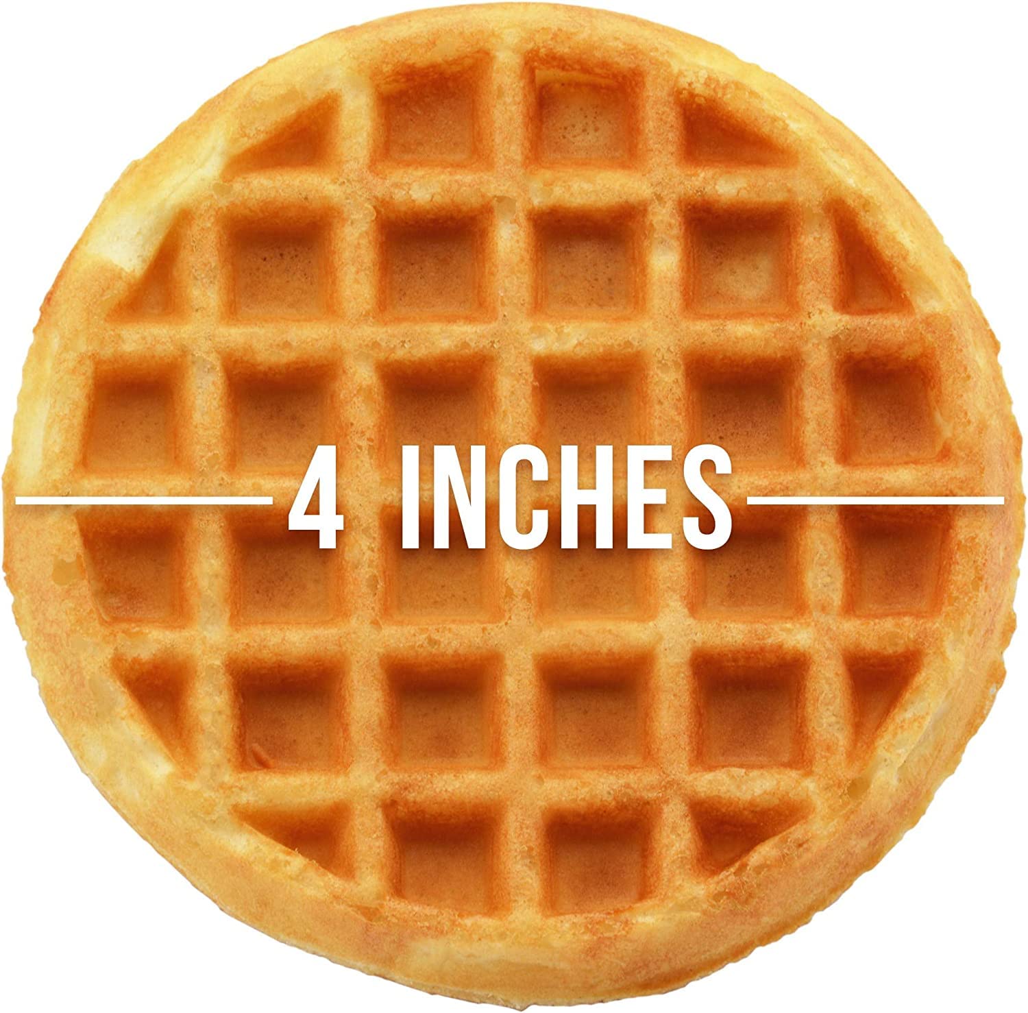 Kitchen Selectives Mini Waffle Maker By Select Brands - Classic Waffle Iron for Traditional, Savory or Dessert Waffles - Features Non-Stick Coating - 4 Mini Waffles, Red