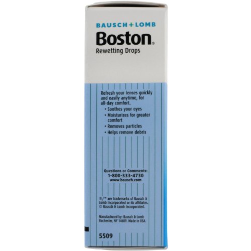 Bausch+Lomb Rewetting Drops for Rigid Gas Permeable Contact Lenses, 1/3-Ounce Bottles (Pack of 3)