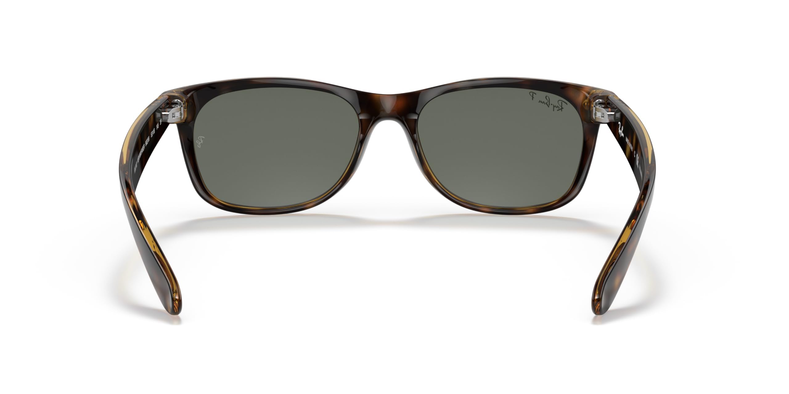 Ray-Ban RB2132 New Wayfarer Square Sunglasses, Tortoise/Polarized Green, 58 mm