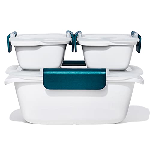 OXO Good Grips Prep & Go 20 Piece Set | Leakproof Food Storage | Ideal for leftovers, meal prep and work lunches | BPA Free | Microwave Safe | Dishwasher Safe | Freezer Safe | Odor and Stain Resistant