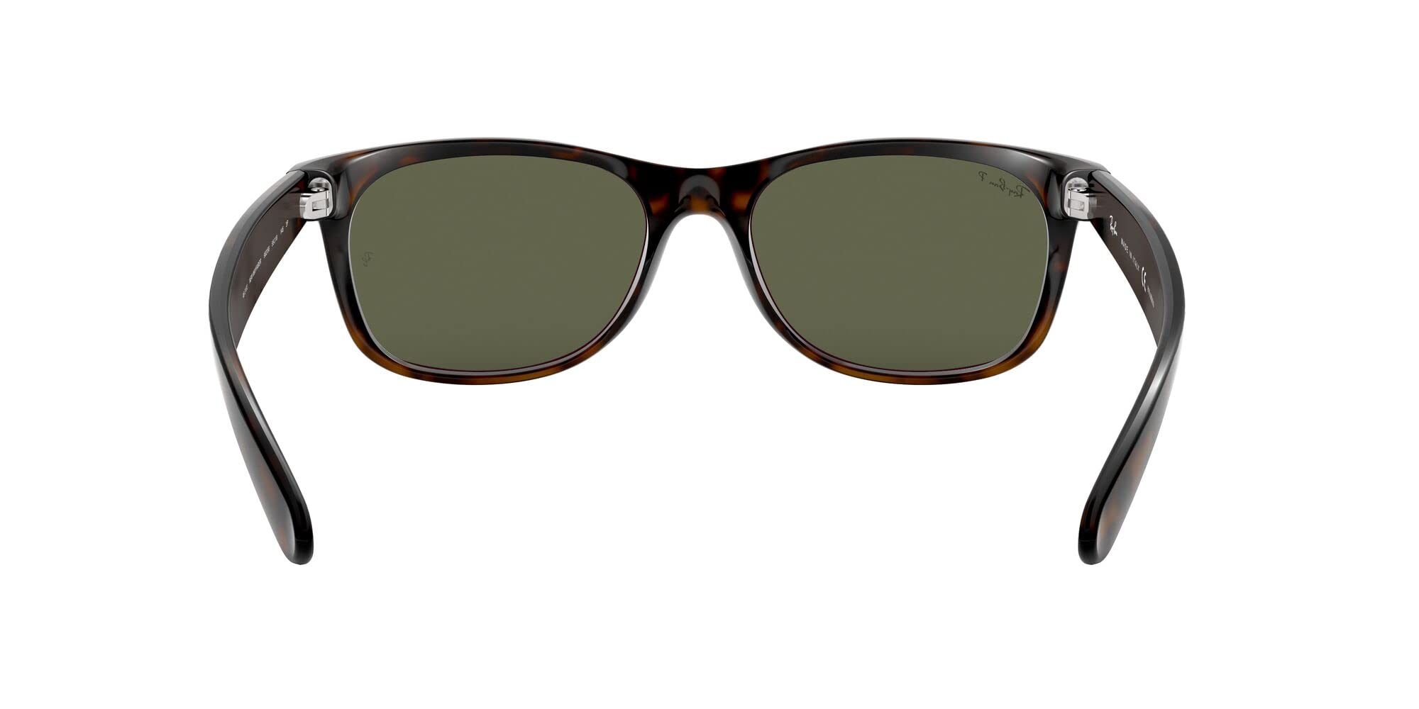 Ray-Ban RB2132 New Wayfarer Square Sunglasses, Tortoise/Polarized Green, 58 mm
