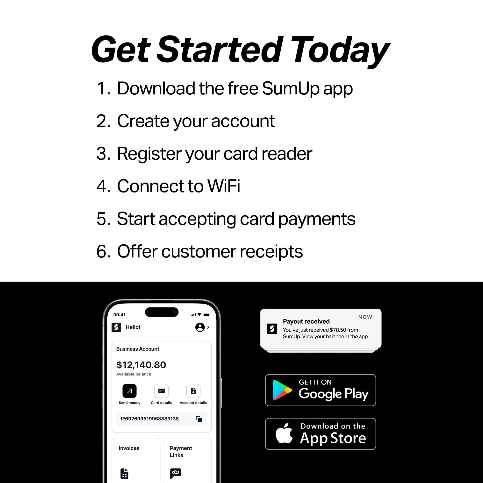 SumUp Solo + Printer Bundle - Credit Card Payment Card Reader. Full Touch-Screen Interface with Free SIM Card and Mobile Data (SumUp Solo + Printer)