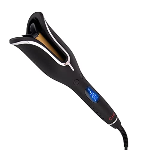 CHI Spin N Curl Ceramic Rotating Curling Iron | 1.25” Curling Iron | Ideal for Shoulder-Length Hair Between 6-16" | Include Cleaning Tool | Matte Black