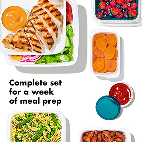 OXO Good Grips Prep & Go 20 Piece Set | Leakproof Food Storage | Ideal for leftovers, meal prep and work lunches | BPA Free | Microwave Safe | Dishwasher Safe | Freezer Safe | Odor and Stain Resistant
