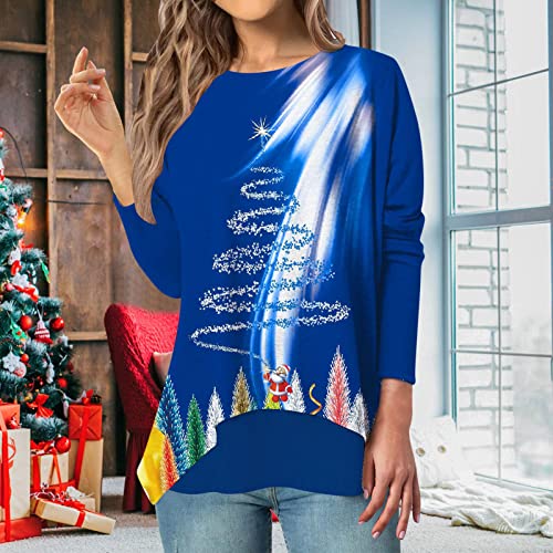 Women's Long Sleeve Oversized Crew Neck Solid Color Knit Pullover Sweater Tops V Neck Lantern Long Sleeve Blouse Hollow Out Casual Shirts Tops A200084 Blue