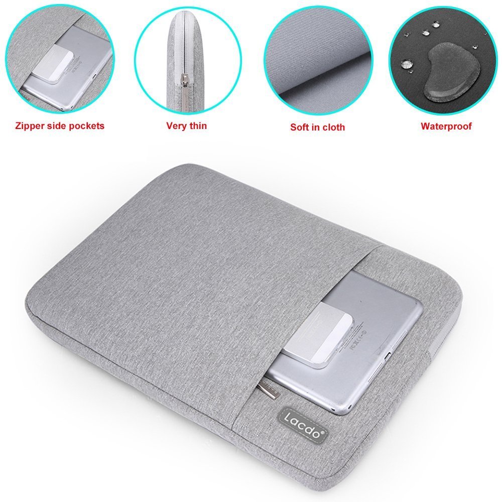 Lacdo Laptop Sleeve Case for 14 inch New MacBook Pro M4/M3/M2/M1 Chips Pro Max A3112 A3401 A3185 A2918 A2992 A2779 2024-2021, 13.8" Surface Laptop 7th, 13.5" Surface Laptop 6 5 4 3 Computer Bag, Grey