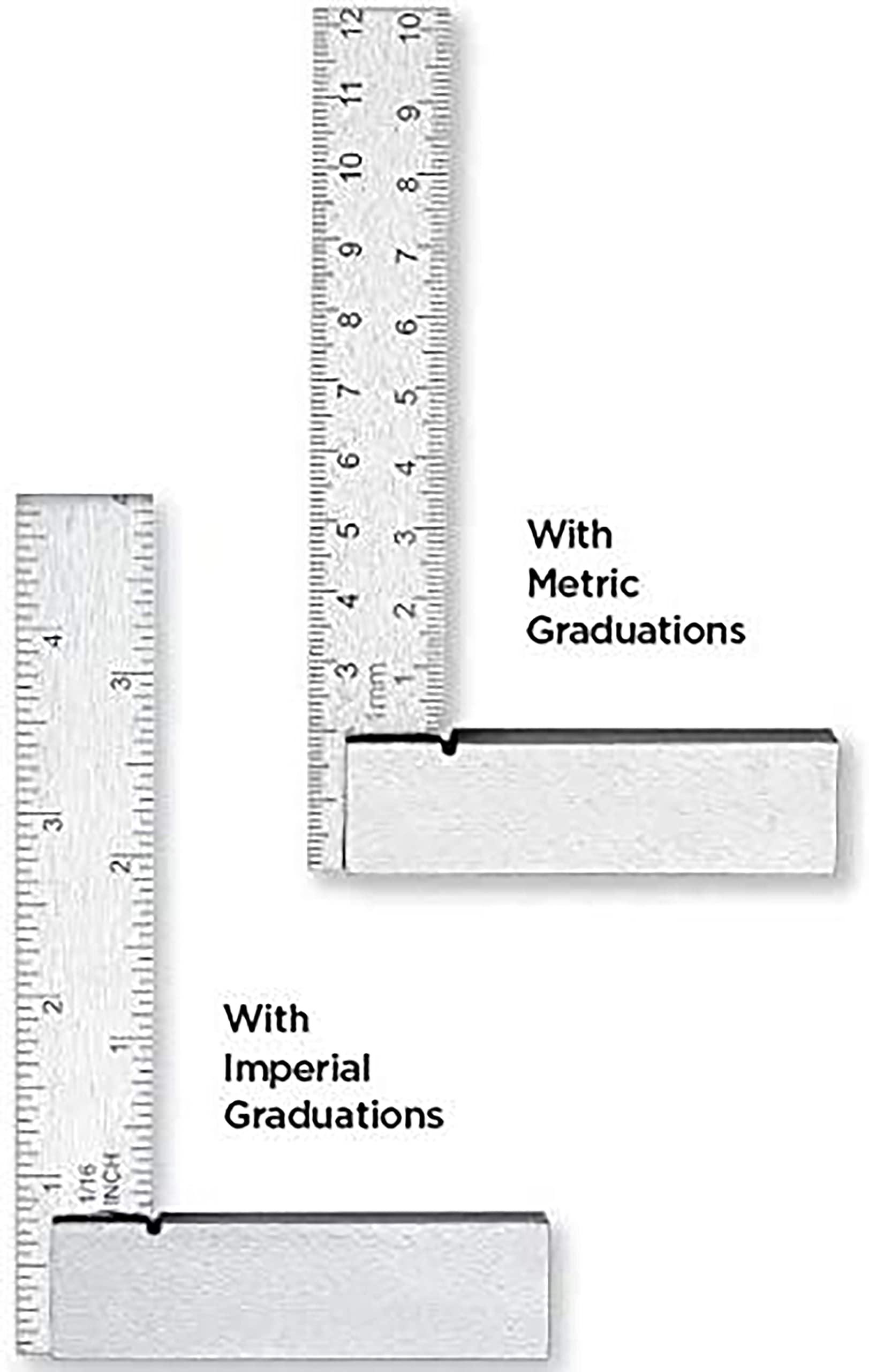 Groz 01143 6" Graduated Workshop Steel Square, 0.00028" Squareness
