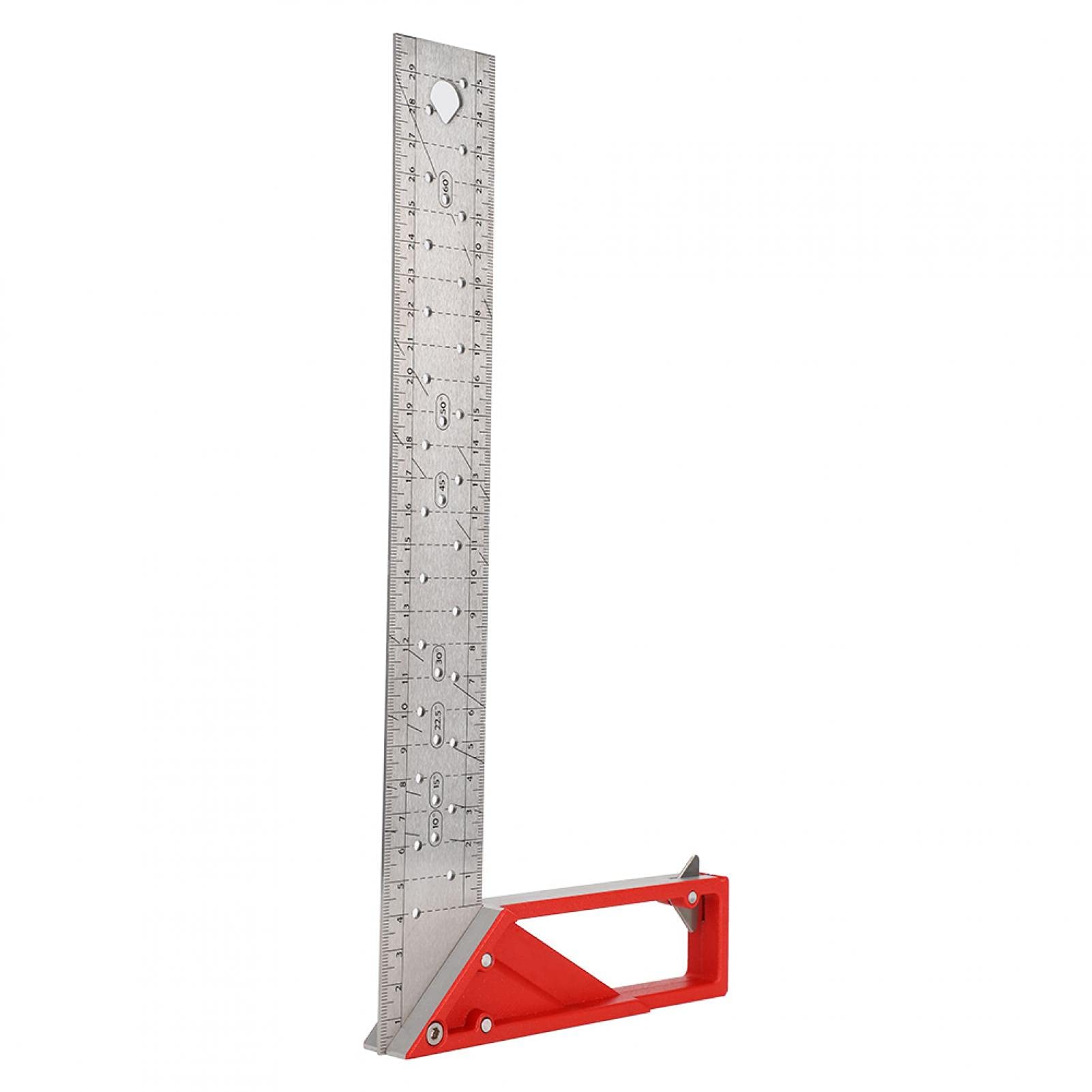 Combination Square, 300mm Multi-functional Right Angle Ruler , Adjustable Stainless Steel Square Angle Ruler , 45/90 Degree Woodworking Try Square Measuring Tool, for Multiple Purposes