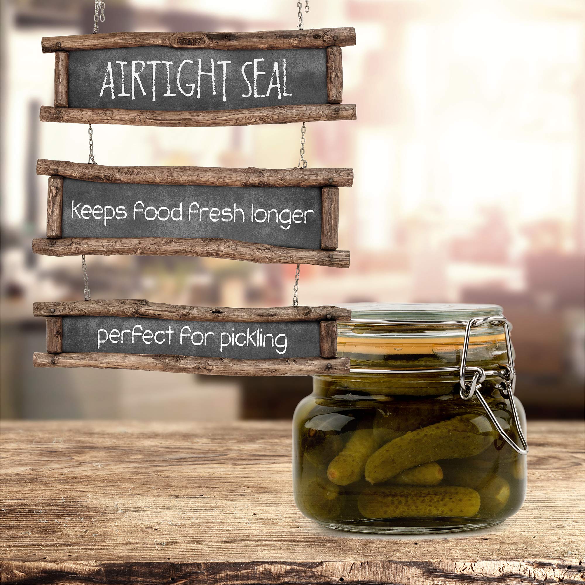 Galashield Glass Jars with Lids 16 oz Food Storage Jars with Airtight Lids Leak Proof Glass Canisters Kitchen Jars