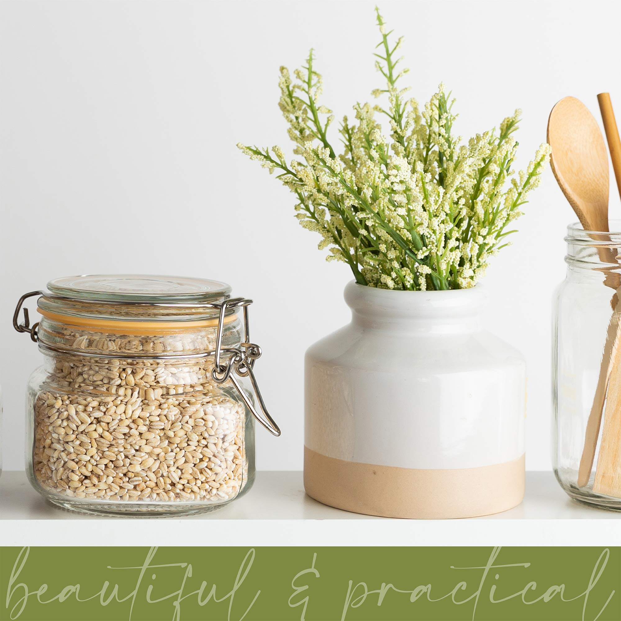 Galashield Glass Jars with Lids 16 oz Food Storage Jars with Airtight Lids Leak Proof Glass Canisters Kitchen Jars