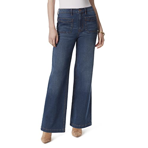 Jessica Simpson Women's Size Tease High Rise Wide Leg Jean, Midnight Games, 20 Plus Regular