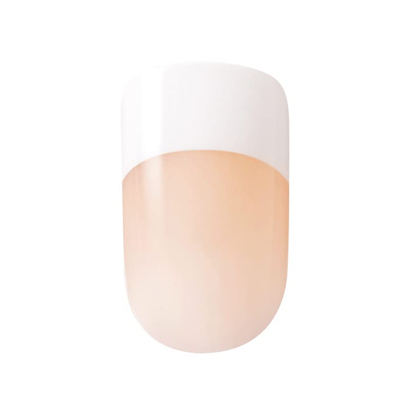 KISS Salon Acrylic French Nail Manicure Set, Medium Length, Squoval, “ Rumour Mill”, Nail Kit Includes Pink Gel Nail Glue (Net Wt. 2 g / 0.07oz.), Mini File, Manicure Stick, and 28 Fake Nails