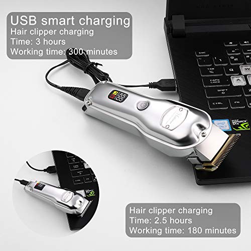 Hatteker Hair Clipper for Men IPX7 Waterproof Cordless Barber Clipper for Hair Cutting Kit with T-Blade Trimmer Beard Trimmer Kids Clipper Professional USB Rechargeable