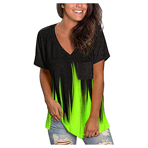 T Shirt Tee Printed Casual Fashion V Neck Summer Short Sleeve Tops Women's Women's Blouse Womens Blouses Tops Casual,Plus Size Tops for Women Loose Fit